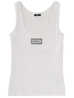 Versace Tank Top With Logo - White