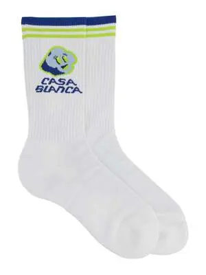 Casablanca Ribbed Socks - White