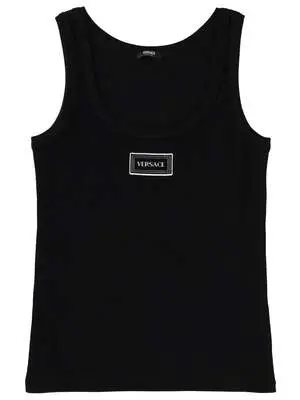 Versace Tank Top With Logo - Black