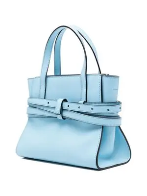 Moschino Tie Me Small Leather Handbag - Clear Blue
