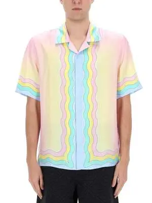 Casablanca Flaming Tennis Ball' Shirt - Multicolour