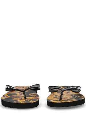 Versace Logo Thong Sandal - Black