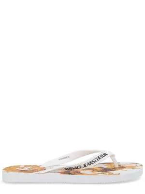 Versace Logo Thong Sandal - White