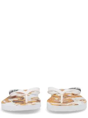 Versace Logo Thong Sandal - White