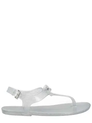 Michael Kors Monogram Logo Sandals - Silver