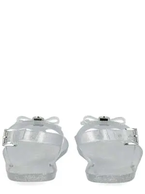 Michael Kors Monogram Logo Sandals - Silver