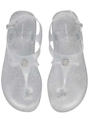 Michael Kors Monogram Logo Sandals - Silver