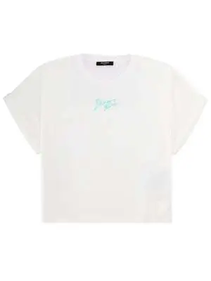 Balmain Cropped Logo T-shirt - White