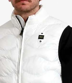BLAUER. Padded Technical Fabric Vest - White