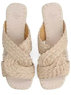 CastaÑer Padme Raffia Sandal - Ivory