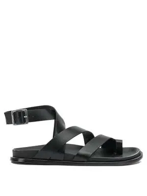 ALOHAS Leather Low Sandals - Black
