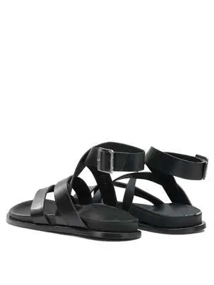ALOHAS Leather Low Sandals - Black