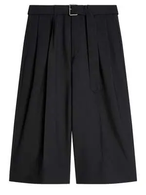 Dries Van Noten Belted Wool-mohair Trousers - Black
