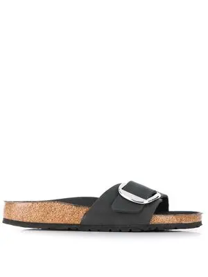 BIRKENSTOCK Madrid Oiled Leather Sandals - Black