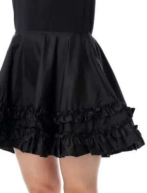 GANNI Duchesse Nylon Mini Skirt - Black