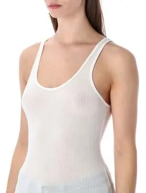 JAMES PERSE Ribbed Daily Tank - White