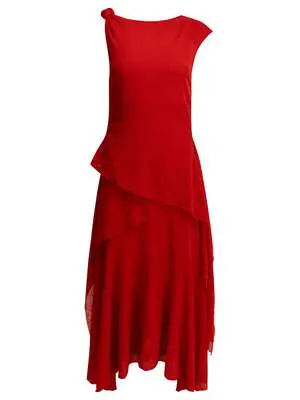 GANNI Draped Maxi Dress - Red