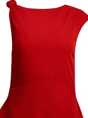 GANNI Draped Maxi Dress - Red