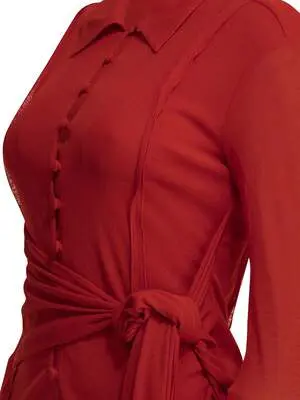GANNI Button-down Polo Shirt - Red
