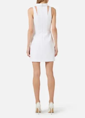 Elisabetta Franchi Double Layer Stretch Crepe Mini Dress