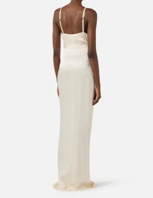 Elisabetta Franchi Satin Evening Gown - Burro