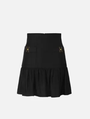 Elisabetta Franchi Linen Blend Skirt - Black