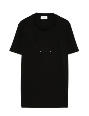 Elisabetta Franchi Logo Embroidered T-shirt - Black