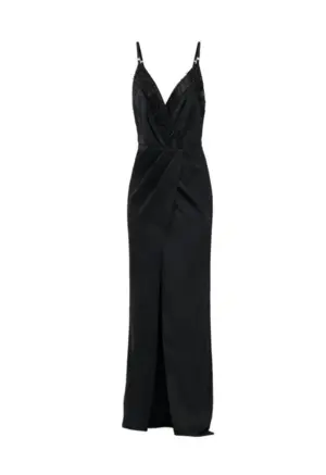Elisabetta Franchi Satin Evening Dress - Black