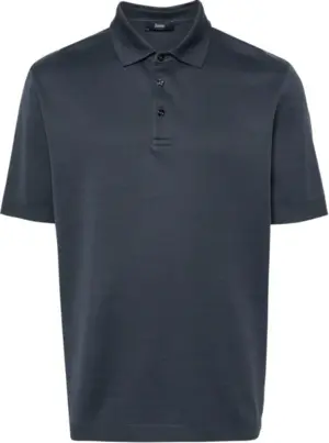 Herno Knitted Polo Shirt - Blue