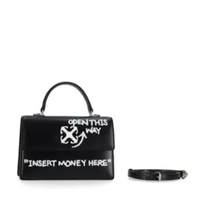 Off-White Jitney 1.4 Top Handle Quote - Black