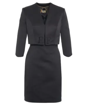 Elisabetta Franchi Duchesse Dress With Jacket - Black