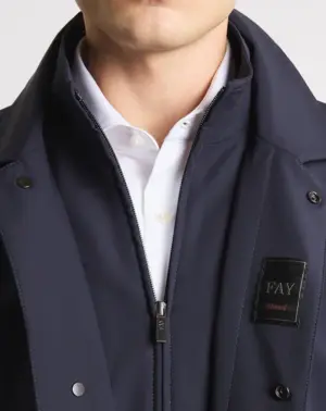 FAY Travel Morning Stretch Coat - Blue