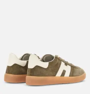 Hogan Suede Sneakers With Leather Details - Green