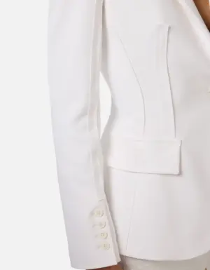 Elisabetta Franchi Raw-edge Blazer - Ivory