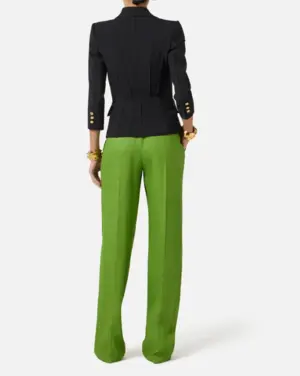 Elisabetta Franchi Double-stretch Crepe Jacket With Gold-tone Buttons