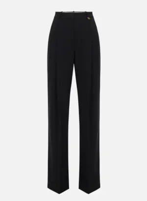 Elisabetta Franchi Crêpe Trousers - Black