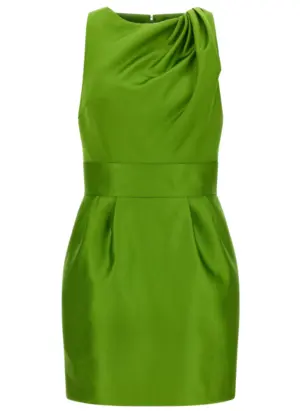 Elisabetta Franchi Fitted Duchesse Dress - Aloe