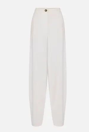 Elisabetta Franchi Lightweight Crepe Trousers - Ivory