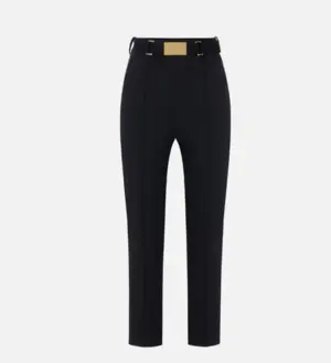 Elisabetta Franchi Slim Fit Trousers With Belt - Black