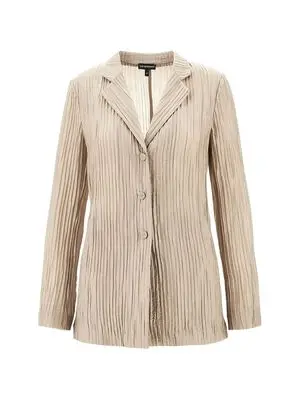 Emporio Armani Single-breasted Pleated Blazer - Beige