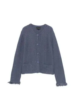 Emporio Armani Cotton-blend Blazer - Blue