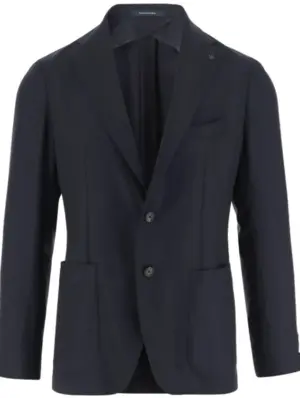 Tagliatore Super 110's Stretch Wool Blazer - Blue