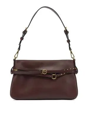 Pinko Leather Shoulder Bag - Bordeaux