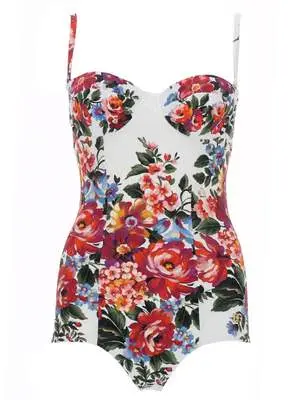 Dolce & Gabbana Floral Print One-Piece Swimsuit Multicolour