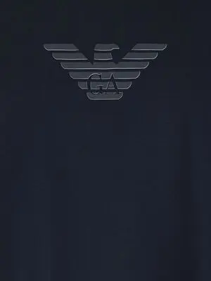 Emporio Armani Logo Cotton T Shirt - Blue