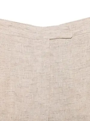 Emporio Armani Linen Straight Leg Trousers - Beige