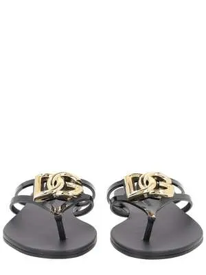 Dolce & Gabbana Slides With Logo - Black