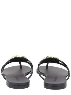 Dolce & Gabbana Slides With Logo - Black