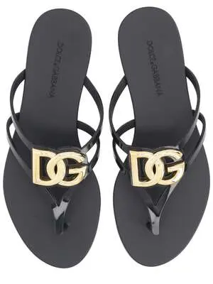 Dolce & Gabbana Slides With Logo - Black