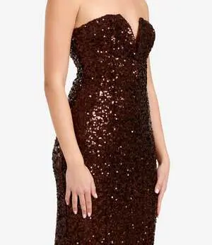 ANIYE BY Sequin Longuette Dress - Cioccolato